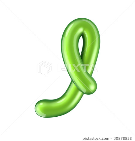 Glossy green letter I uppercase. 3D rendering - Stock Illustration ...