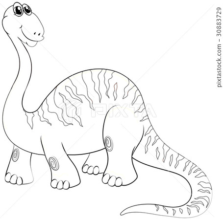 Animal outline for long neck dinosaur - Stock Illustration [30883729 ...