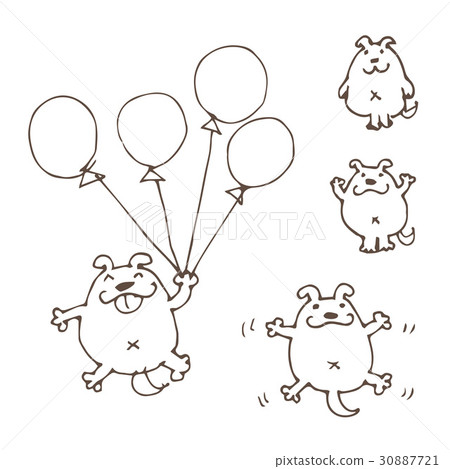 Hand-drawn cute dog's manga illustration - Stock Illustration [30887721 ...