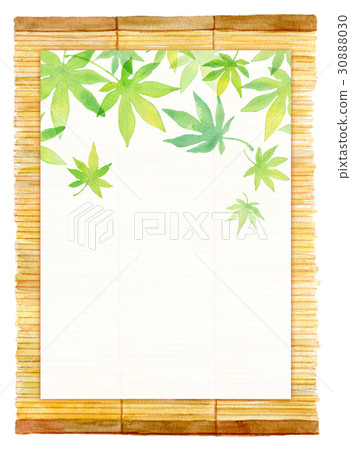 Watercolor illustration Bamboo frame - Stock Illustration [30888030 ...