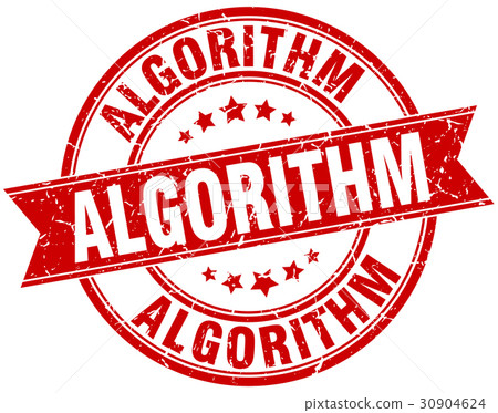 algorithm round grunge ribbon stamp - Stock Illustration [30904624] - PIXTA