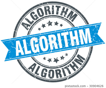 algorithm round grunge ribbon stamp - Stock Illustration [30904626] - PIXTA