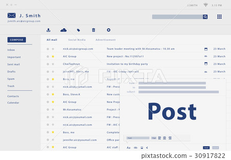 Composing an email web interface - Stock Illustration [30917822] - PIXTA