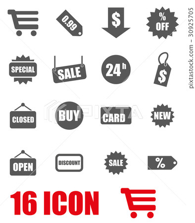 Vector grey shopping icon set - Stock Illustration [30925705] - PIXTA