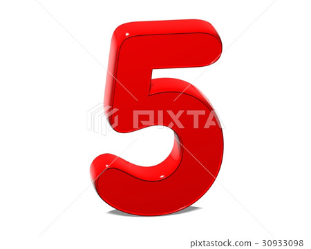 3D Set red number on white background - Stock Illustration [30933098 ...