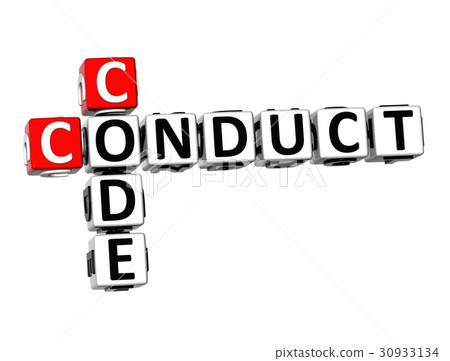 3D Crossword Conduct Code on white background - Stock Illustration ...