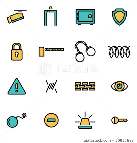Vector line security set - Stock Illustration [30935652] - PIXTA