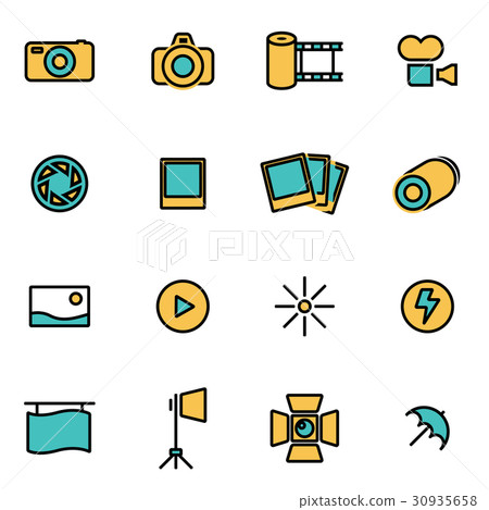 Vector line photo set - Stock Illustration [30935658] - PIXTA