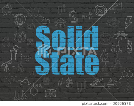 Science concept: Solid State on wall background - Stock Illustration ...