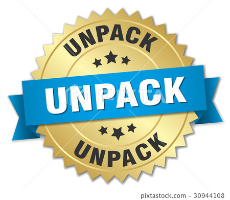 unpack round isolated gold badge - Stock Illustration [30944108] - PIXTA