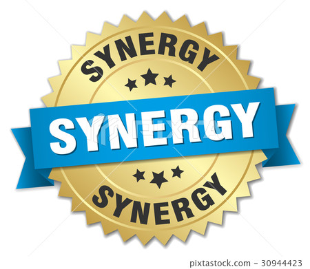 synergy round isolated gold badge - Stock Illustration [30944423] - PIXTA