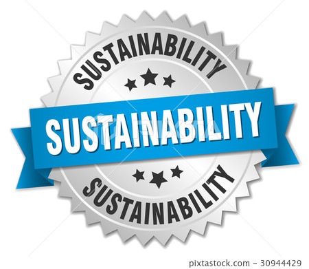 sustainability round isolated silver badge - Stock Illustration ...
