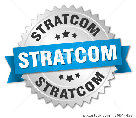 stratcom round isolated silver badge - Stock Illustration [30944458 ...