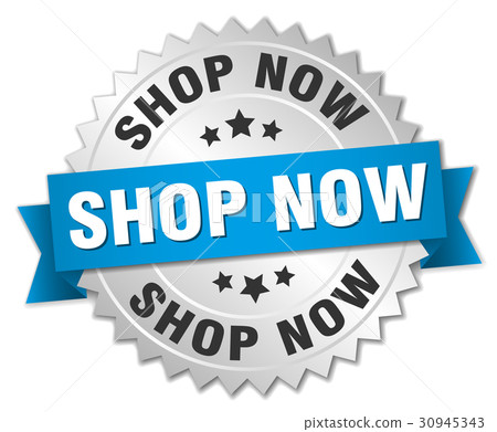 shop now round isolated silver badge - Stock Illustration [30945343 ...