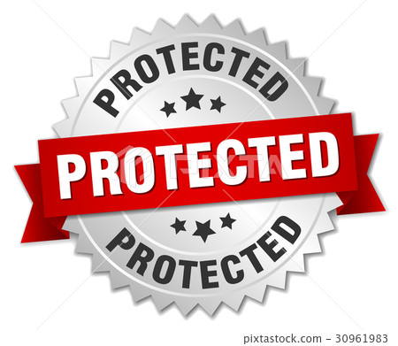 protected round isolated silver badge - Stock Illustration [30961983 ...