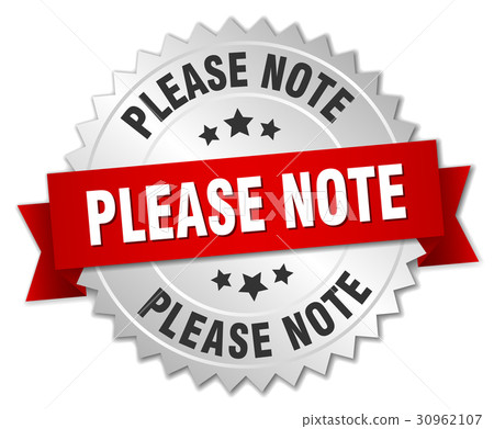 please note round isolated silver badge - Stock Illustration [30962107 ...