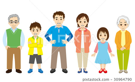 Six families side by side - Stock Illustration [30964790] - PIXTA