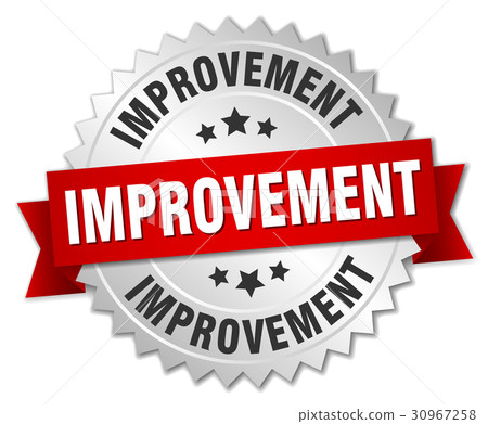 improvement round isolated silver badge - Stock Illustration [30967258 ...