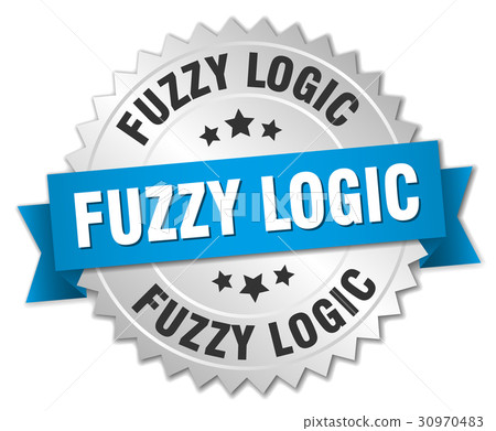 fuzzy logic round isolated silver badge - Stock Illustration [30970483 ...