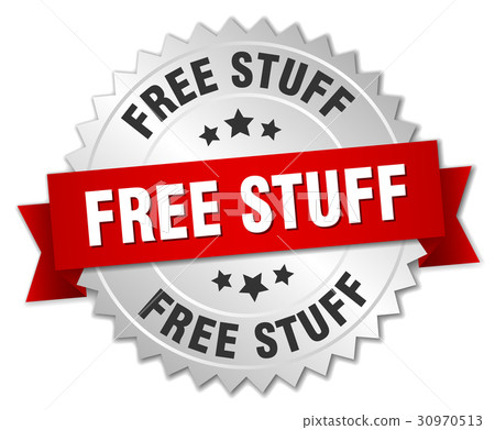 free stuff round isolated silver badge - Stock Illustration [30970513 ...