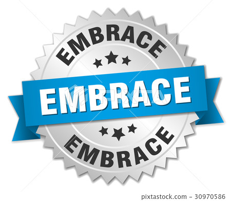 embrace round isolated silver badge - Stock Illustration [30970586] - PIXTA