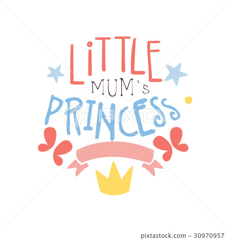 Little mums princess label, colorful hand drawn - Stock Illustration ...