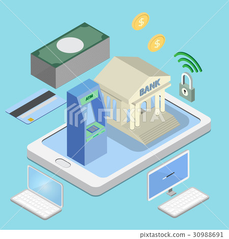 internet banking service concept - Stock Illustration [30988691] - PIXTA