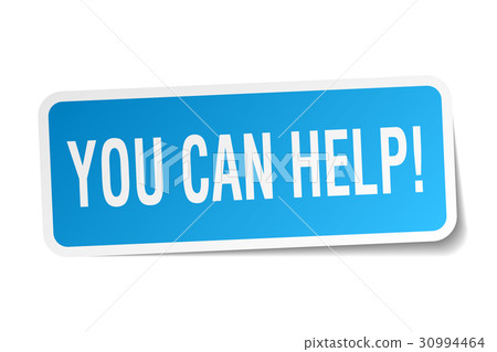 you can help square sticker on white - Stock Illustration [30994464 ...