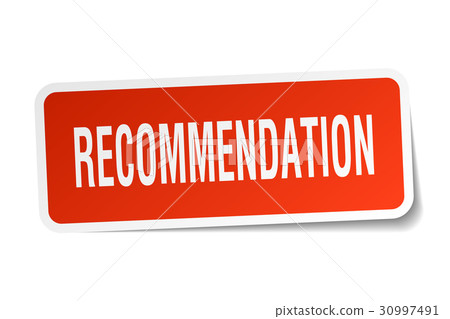 recommendation square sticker on white - Stock Illustration [30997491 ...
