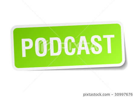 podcast square sticker on white - Stock Illustration [30997676] - PIXTA