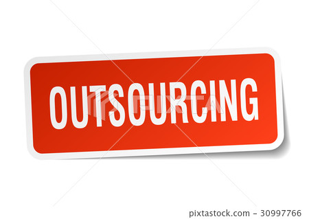 outsourcing square sticker on white - Stock Illustration [30997766] - PIXTA