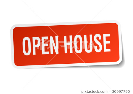 open house square sticker on white - Stock Illustration [30997790] - PIXTA