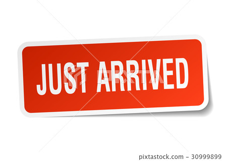 just arrived square sticker on white - Stock Illustration [30999899 ...