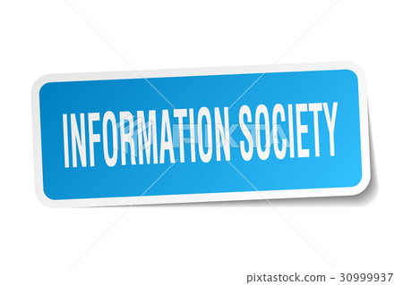 information society square sticker on white - Stock Illustration ...