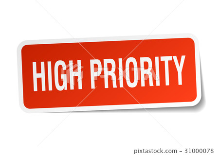 high priority square sticker on white - Stock Illustration [31000078 ...