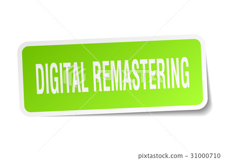digital remastering square sticker on white - Stock Illustration ...