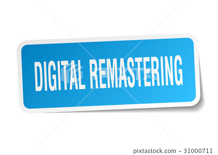 digital remastering square sticker on white - Stock Illustration ...