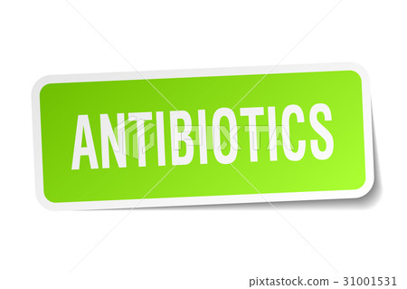 antibiotics square sticker on white - Stock Illustration [31001531] - PIXTA