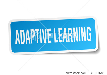 adaptive learning square sticker on white - Stock Illustration ...