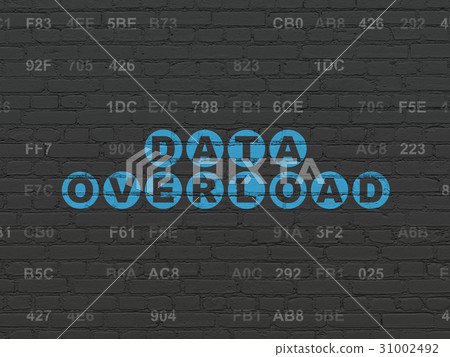 Data concept: Data Overload on wall background - Stock Illustration ...