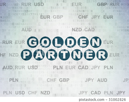 Finance concept: Golden Partner on Digital Data - Stock Illustration ...