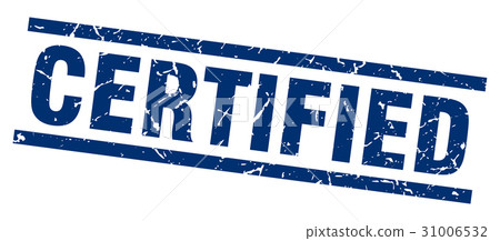square grunge blue certified stamp - Stock Illustration [31006532] - PIXTA