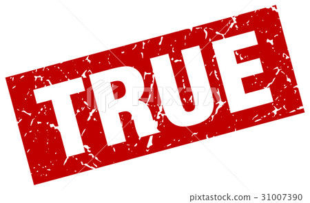 square grunge red true stamp - Stock Illustration [31007390] - PIXTA