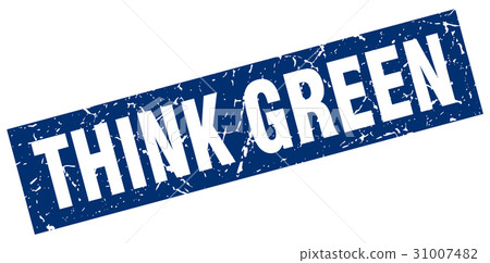 square grunge blue think green stamp - Stock Illustration [31007482 ...