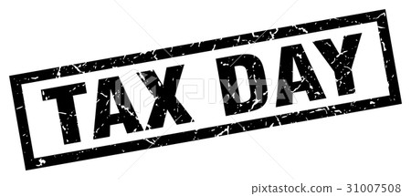 square grunge black tax day stamp - Stock Illustration [31007508] - PIXTA