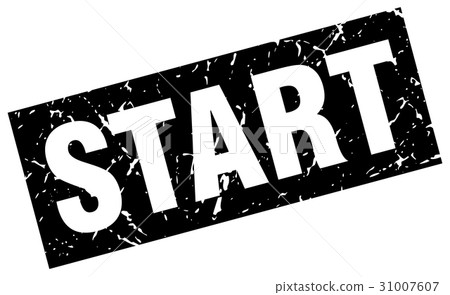square grunge black start stamp - Stock Illustration [31007607] - PIXTA