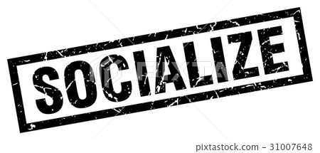 square grunge black socialize stamp - Stock Illustration [31007648] - PIXTA