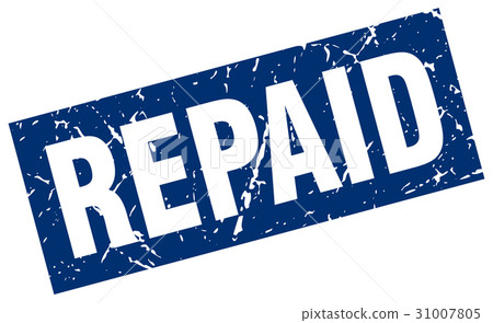 square grunge blue repaid stamp - Stock Illustration [31007805] - PIXTA