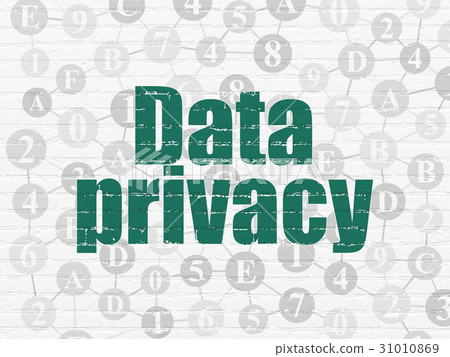 Privacy concept: Data Privacy on wall background - Stock Illustration ...