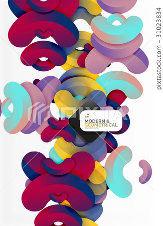 Abstract color geometric round shapes on white - Stock Illustration ...